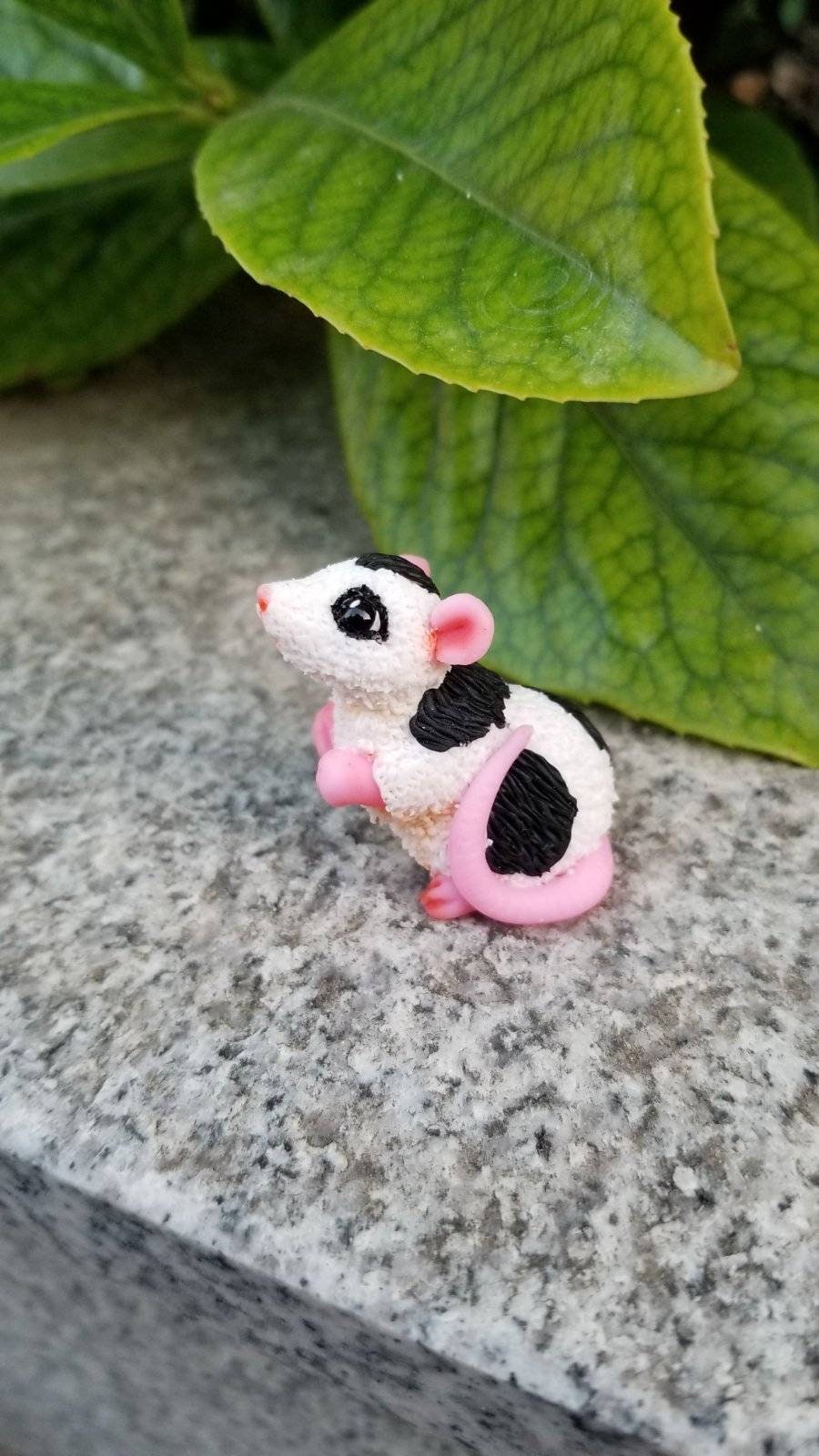 Cute Domestic Rat Miniature, Rodent Miniature Gift, Mini Rat From ...