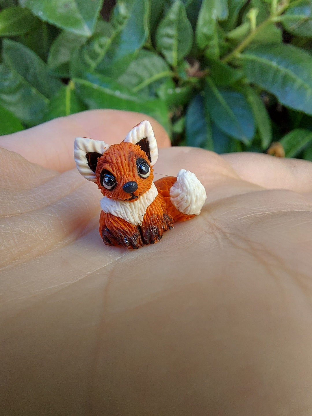 Cute Baby Fox Miniature From Polimer Clay, Micro Figurine, Baby Animals ...