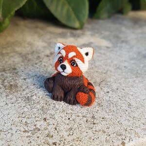 Super Cute Red Panda Miniature, Red Panda Mini Sculpture, Birthday Gift ...