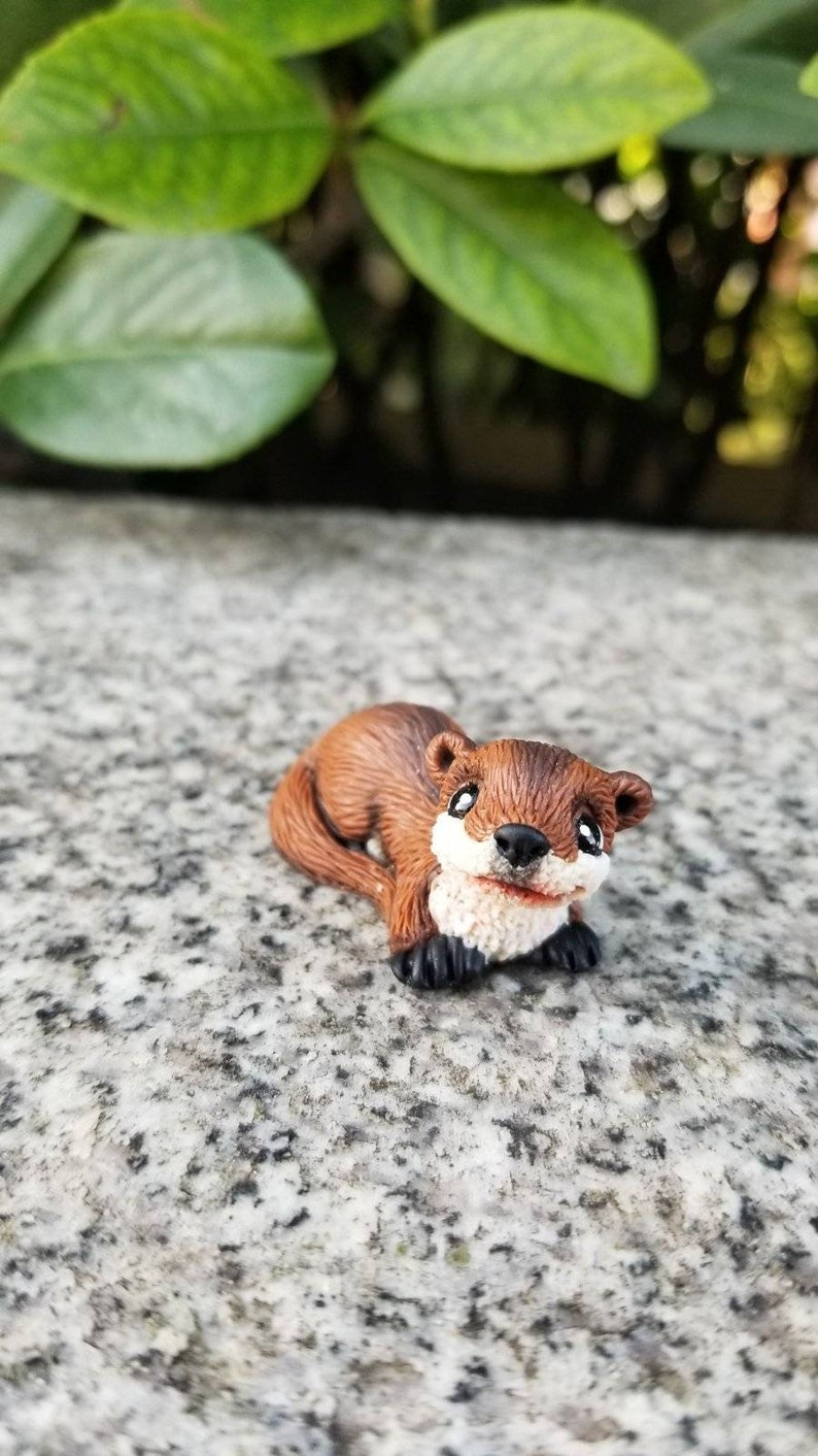 Cute Otter Miniature, Cute Weasel Miniature From Polimer Clay ...