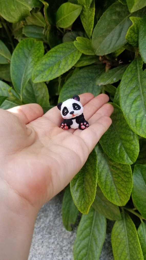 Super Cute Panda Miniature Panda Mini Sculpture Birthday - Etsy