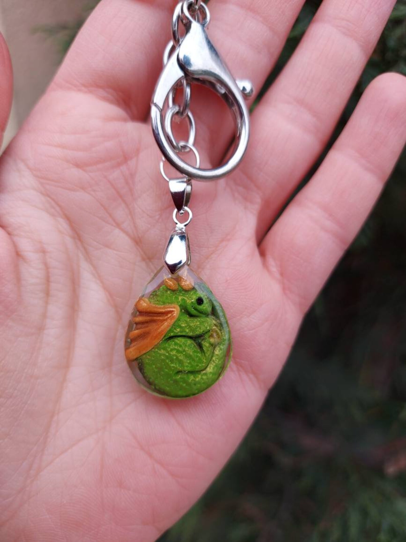 Transparent Pendant Made of Epoxy Resin With a Small Handmade - Etsy