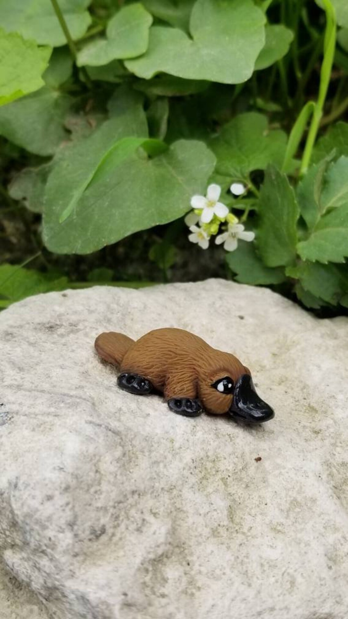 Tiny Platypus Miniature Sculpture, Handmade Polymer Clay Animal ...