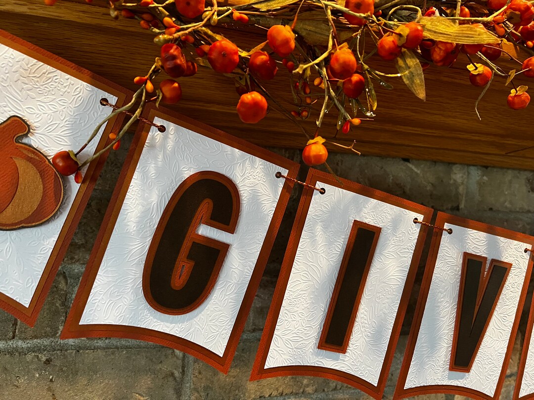 Give Thanks Banner Thankful Banner - Etsy