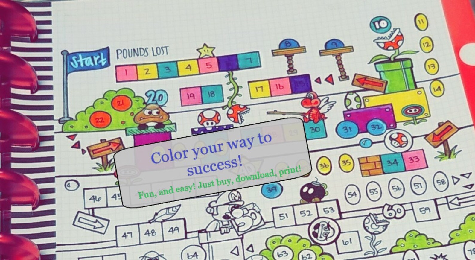 Super Mario Weight Loss Tracker Pdf, Template for Planner - Etsy