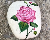 Painted Rock Rock Art Rose Painted Stone Personalize This | Etsy