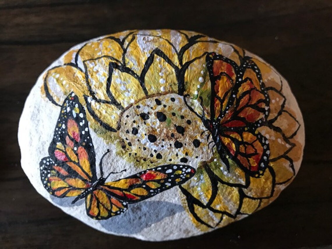 Painted Rocks for Table Art Decorative Paper Weight Painted - Etsy