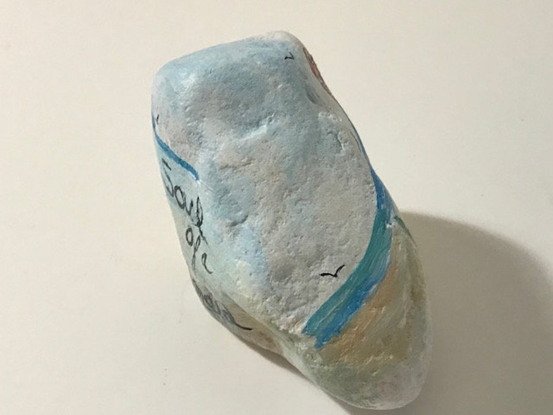 Mermaid Painted Rock Mermaid on the Beach Hand Painted Stone | Etsy