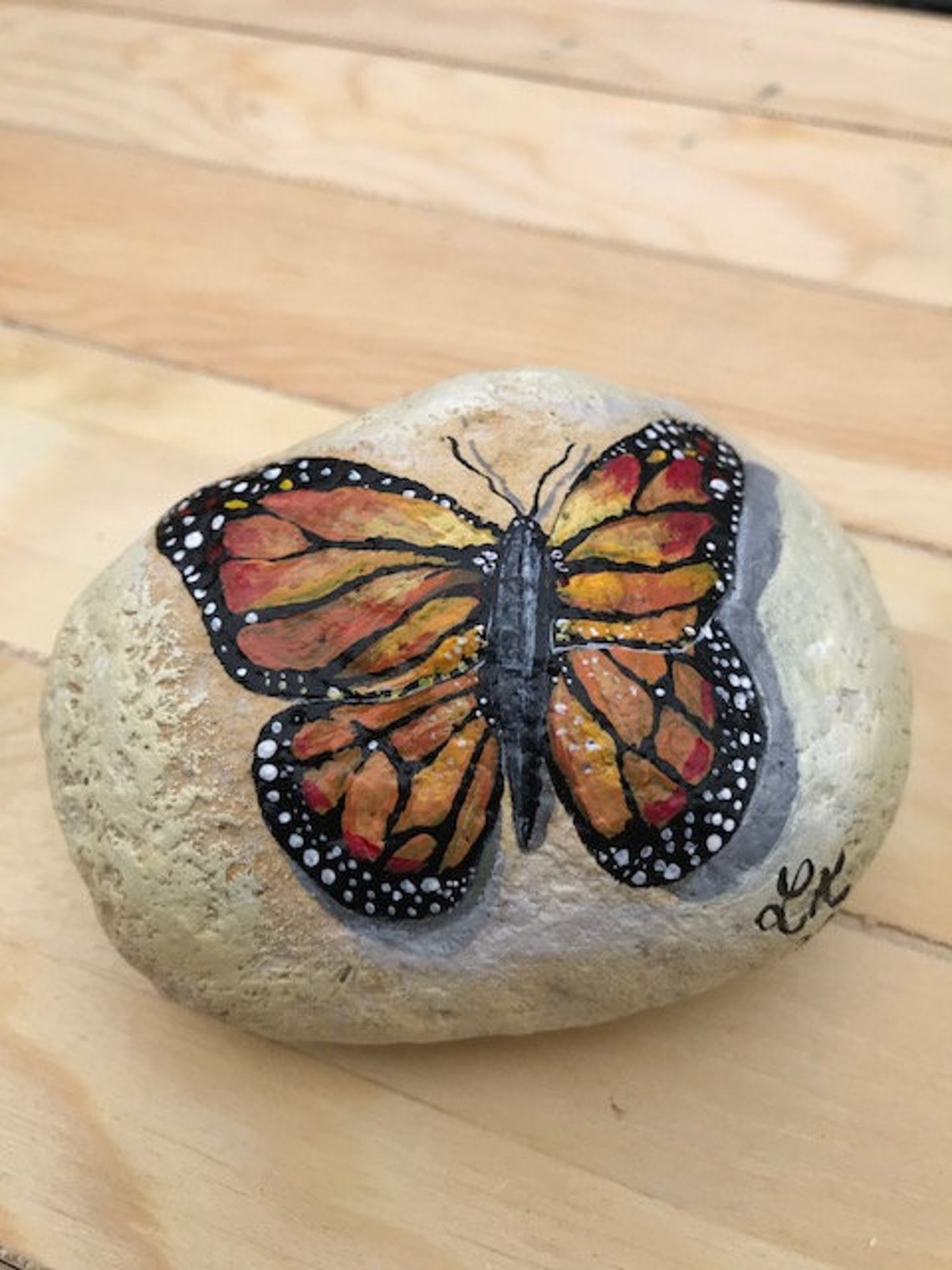 Painted Butterfly Rock Painted Rocks Custom Rocks Rock Art - Etsy