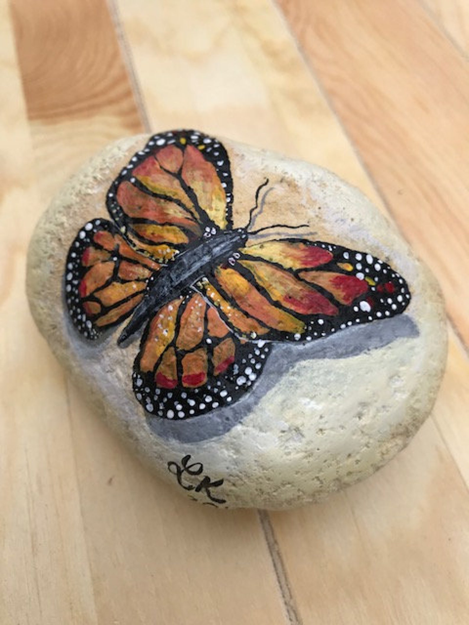Painted Butterfly Rock Painted Rocks Custom Rocks Rock Art - Etsy Canada