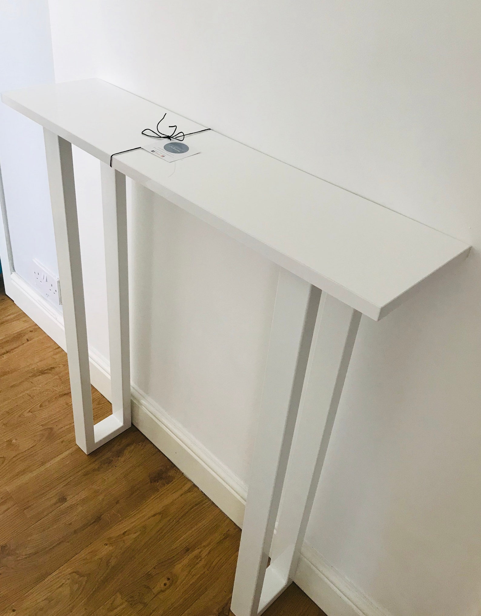 CONSOLE TABLE High Quality White Gloss Top With Frame Legs. - Etsy