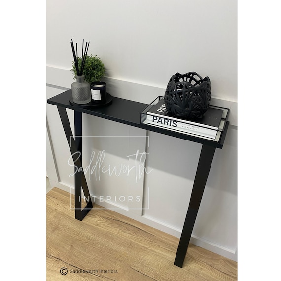 CONSOLE TABLE High Quality Black Top With Beautiful X legs Etsy Canada