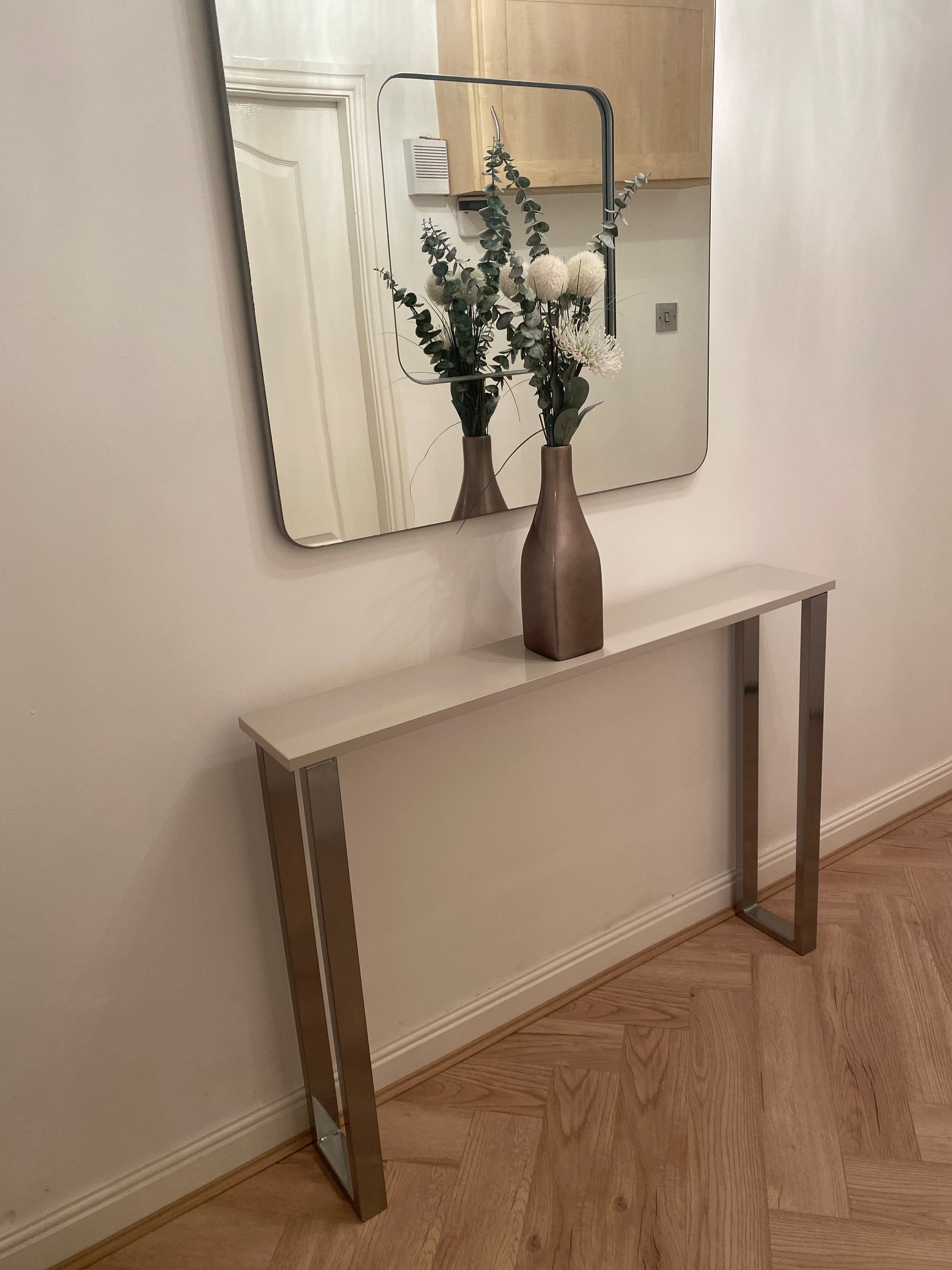 Grey gloss console table store