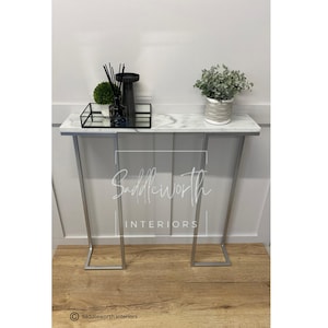 CONSOLE TABLE Beautiful Marble Effect Top Gloss or Matt Finish - Etsy UK