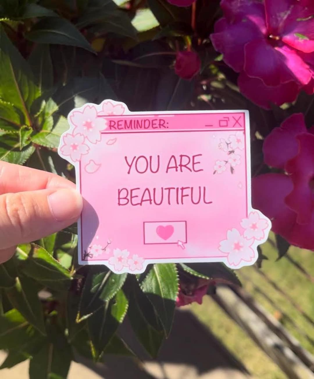 You Are Beautiful Sticker - Kawaii Sticker - Sakura - Email Sticker - Etsy