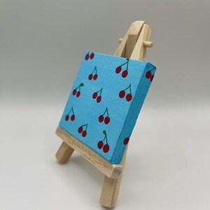 Cherries - Mini Painting - Hand Painted - Mini Canvas - Etsy