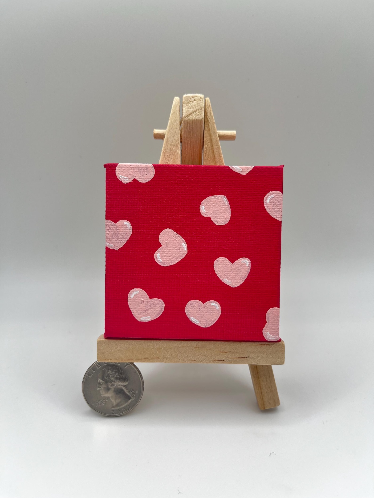 Lovely Hearts Mini Painting - Lovers Art - Mini Canvas - Etsy