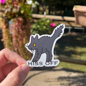 Hiss off Sticker - Cat Sticker - Black Cat Sticker - Vinyl Sticker ...