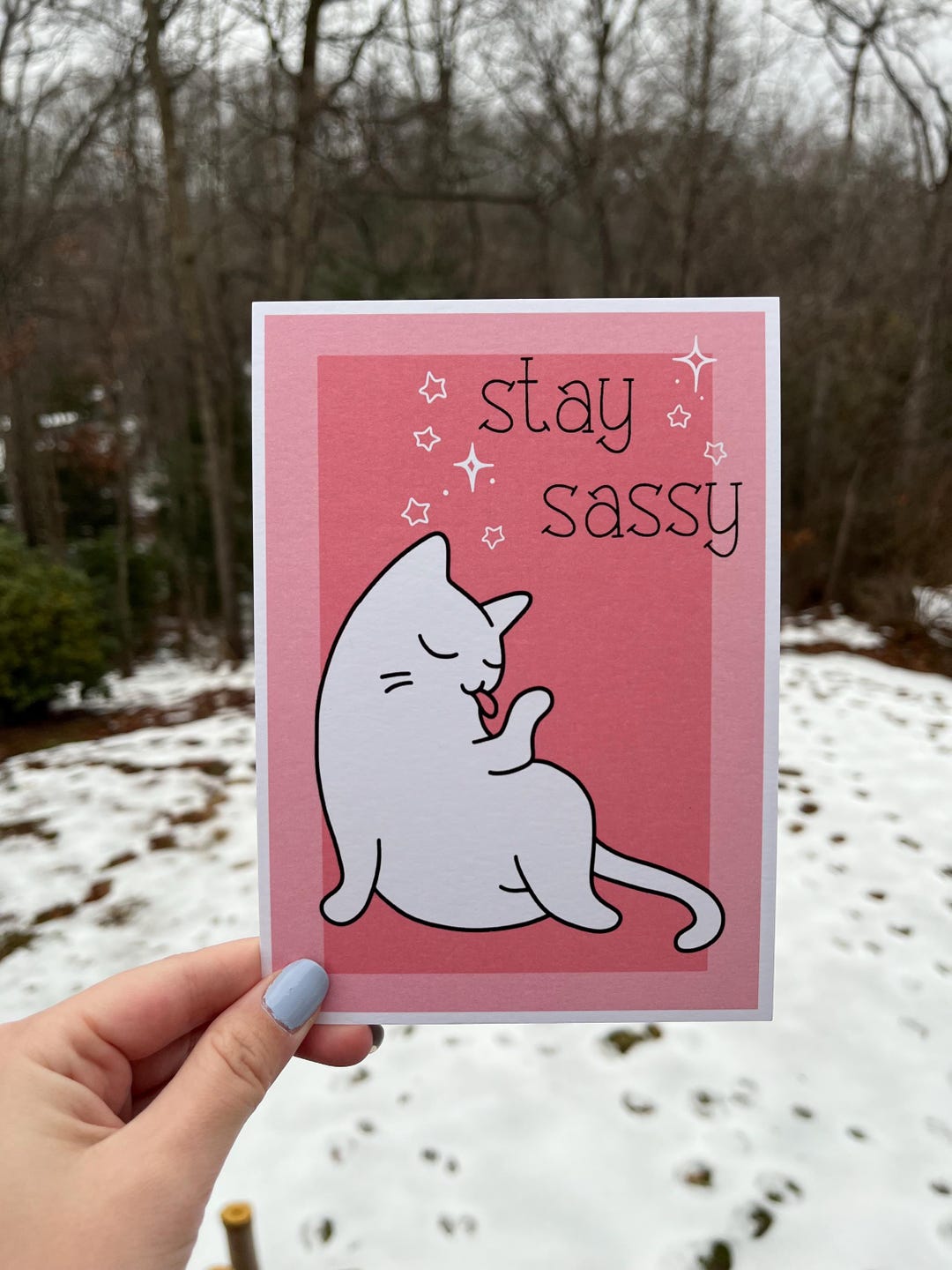 Stay Sassy Print - Sassy Cat - 5”x7” Hand Drawn Illustration - Cute Cat ...