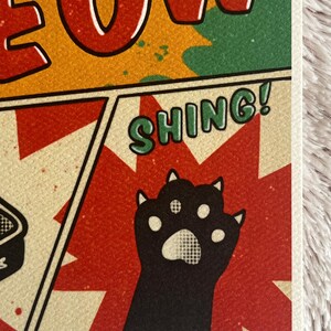 MEOW Cat Comic Art Print - 5"x7" Hand Drawn Illustration - Funny Cat ...