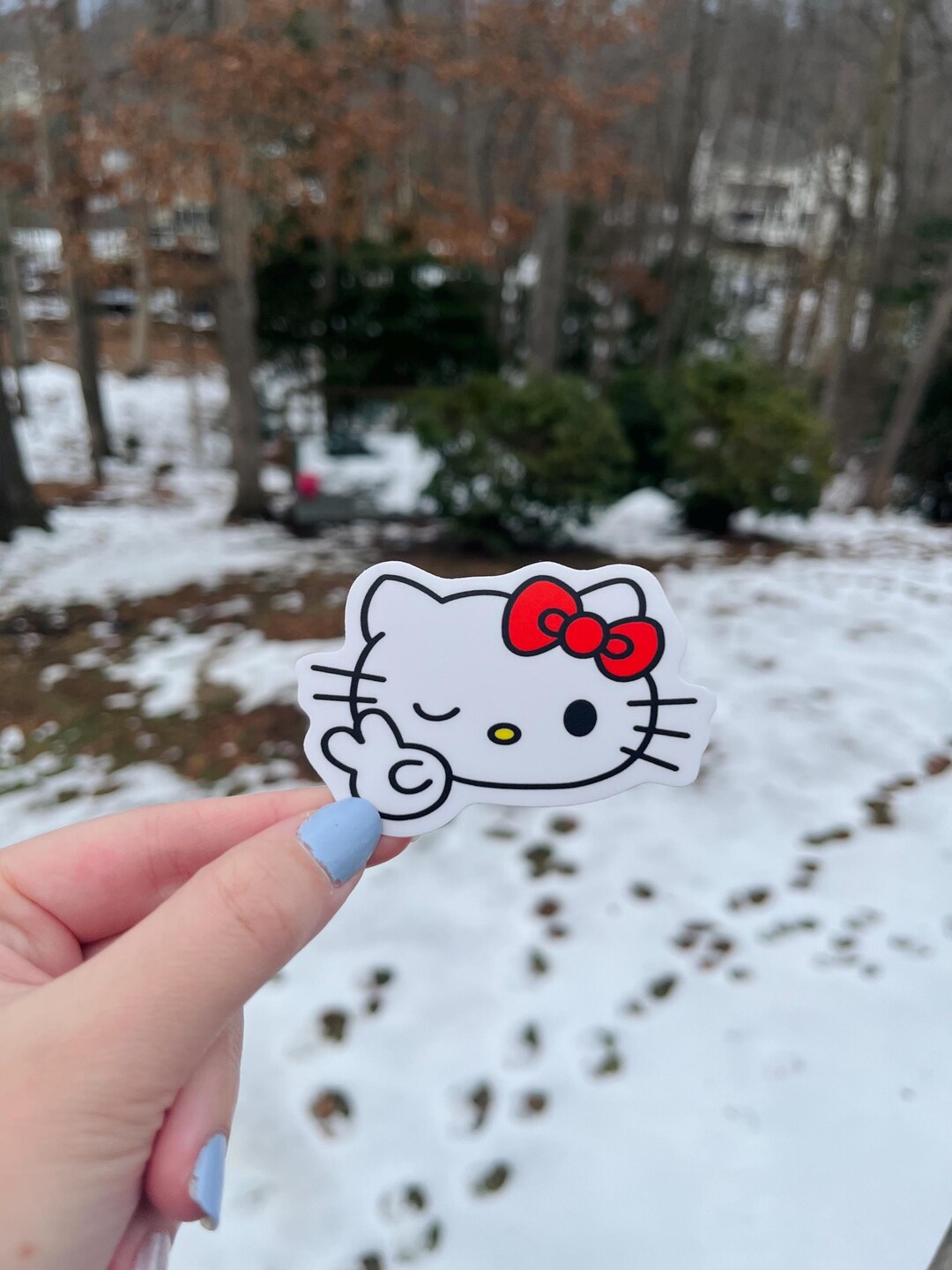 Hello Kitty Sticker - Sanrio Sticker - Peace Sticker - Cat Sticker ...