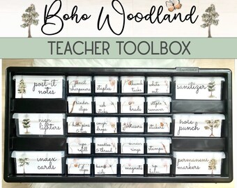 Boho Teacher Toolbox Labels - Etsy
