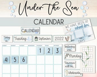 Ocean Classroom Calendar - Etsy