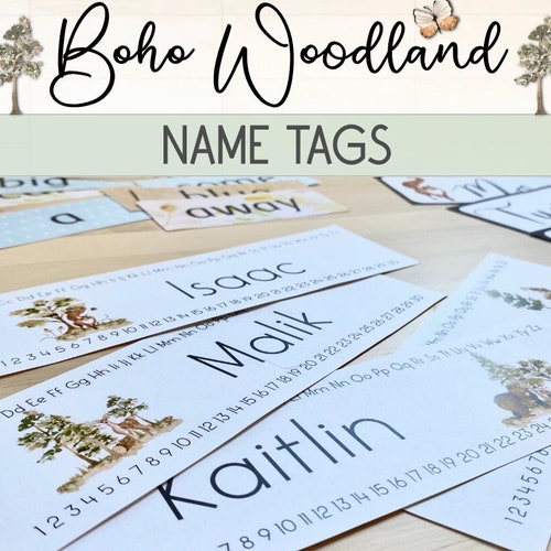 Calendar Elementary Classroom Decor Bundle Boho Woodland - Etsy