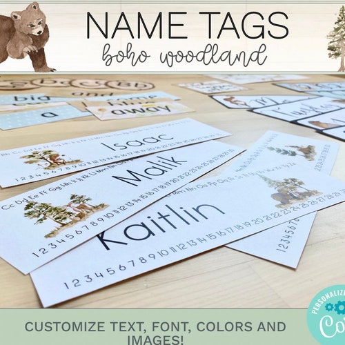 Name Tags or Labels Animal Theme - Etsy