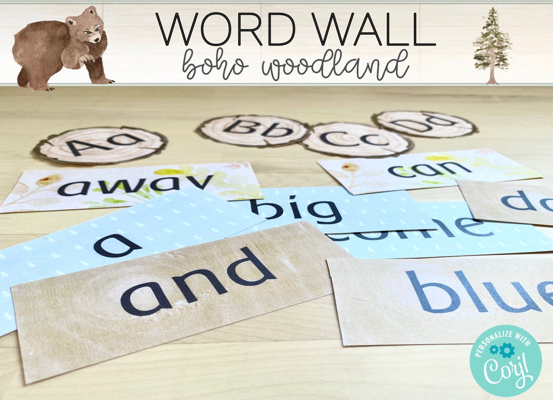 Word Wall | Elementary Classroom Decor Bundle | Boho Woodland Theme ...