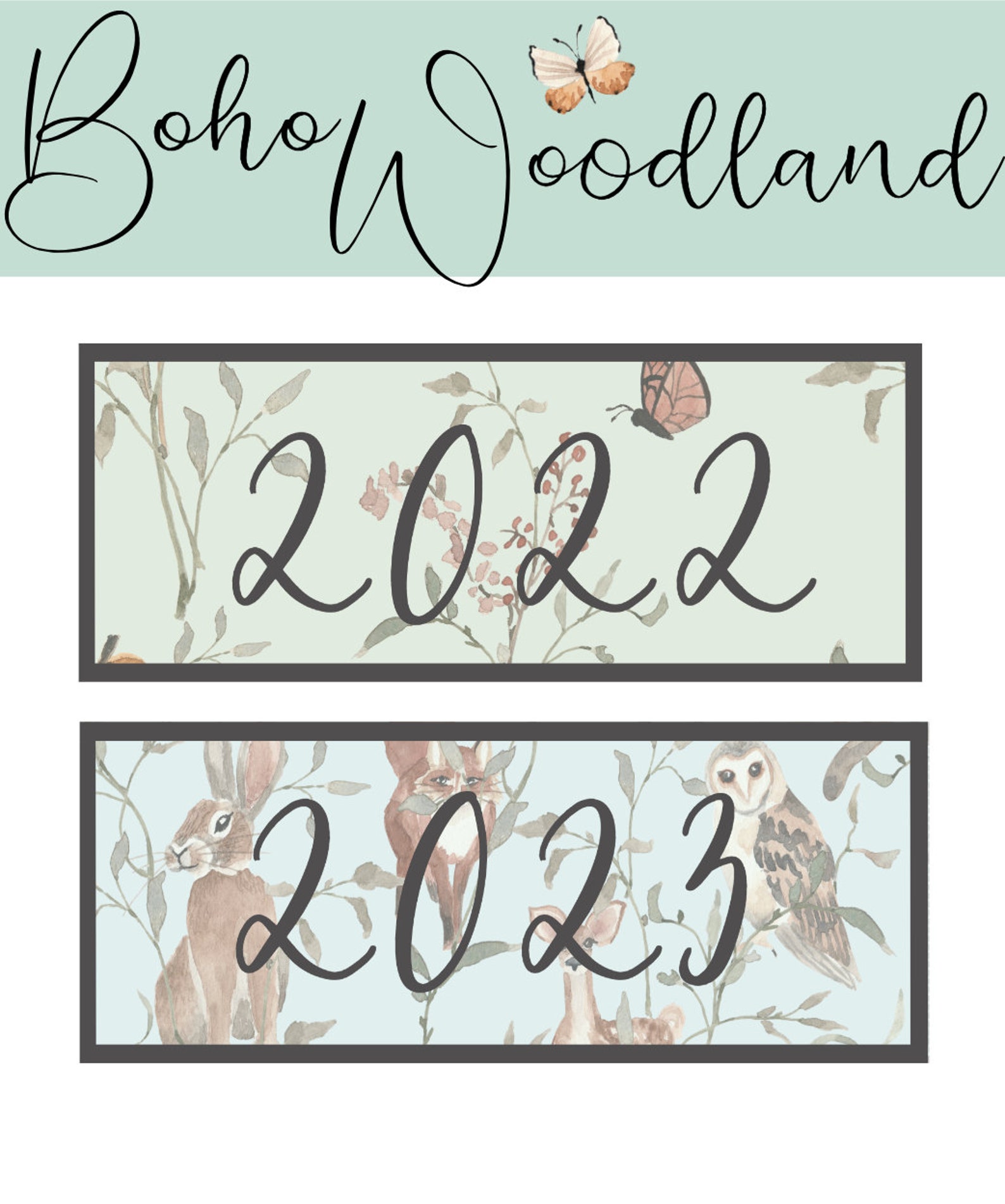 Calendar Elementary Classroom Decor Bundle Boho Woodland - Etsy