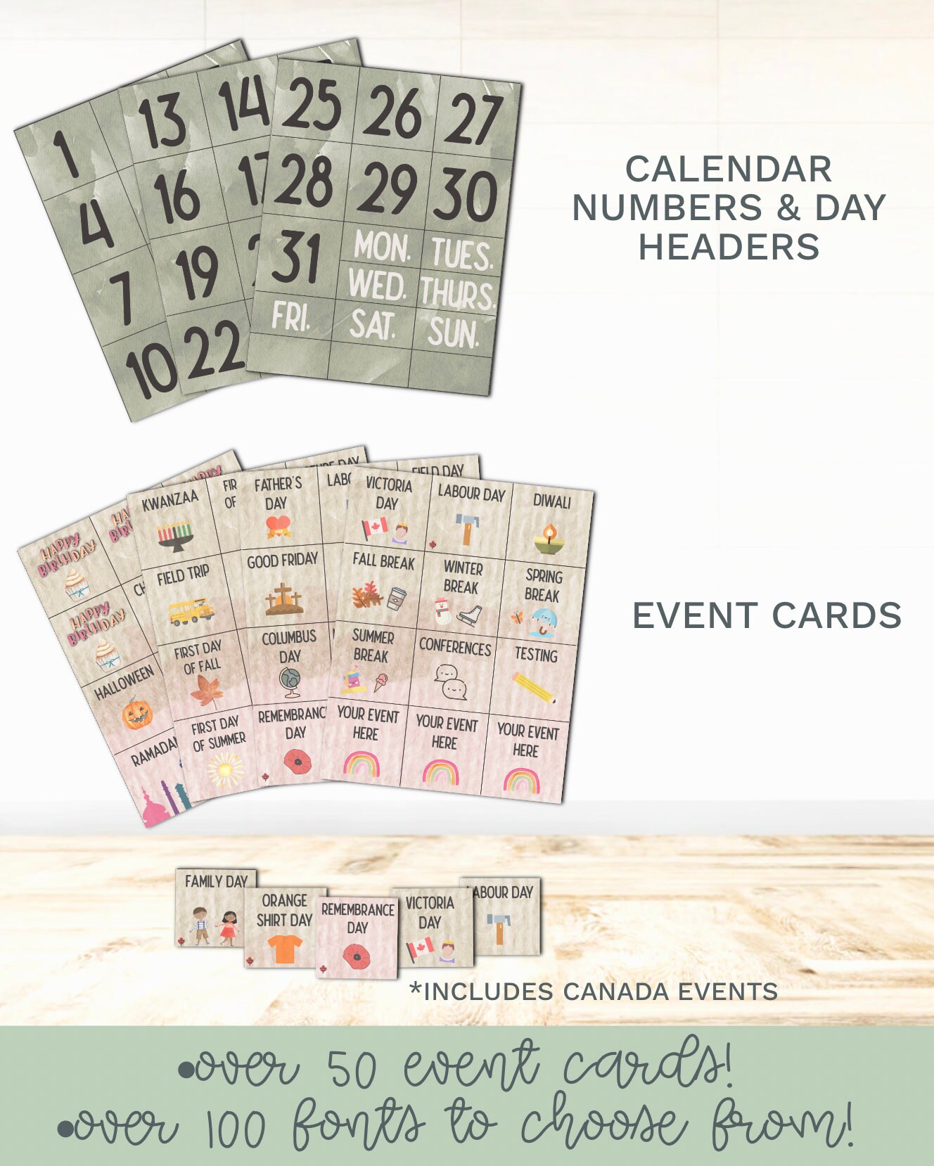 Calendar | Elementary Classroom Decor Bundle | Boho Woodland Theme ...