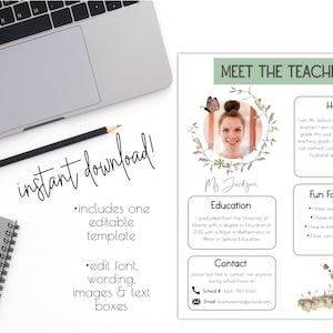 Meet the Teacher Template Printable | Elementary Classroom Decor Bundle ...