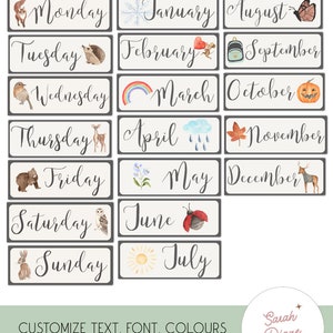 Calendar Elementary Classroom Decor Bundle Boho Woodland - Etsy