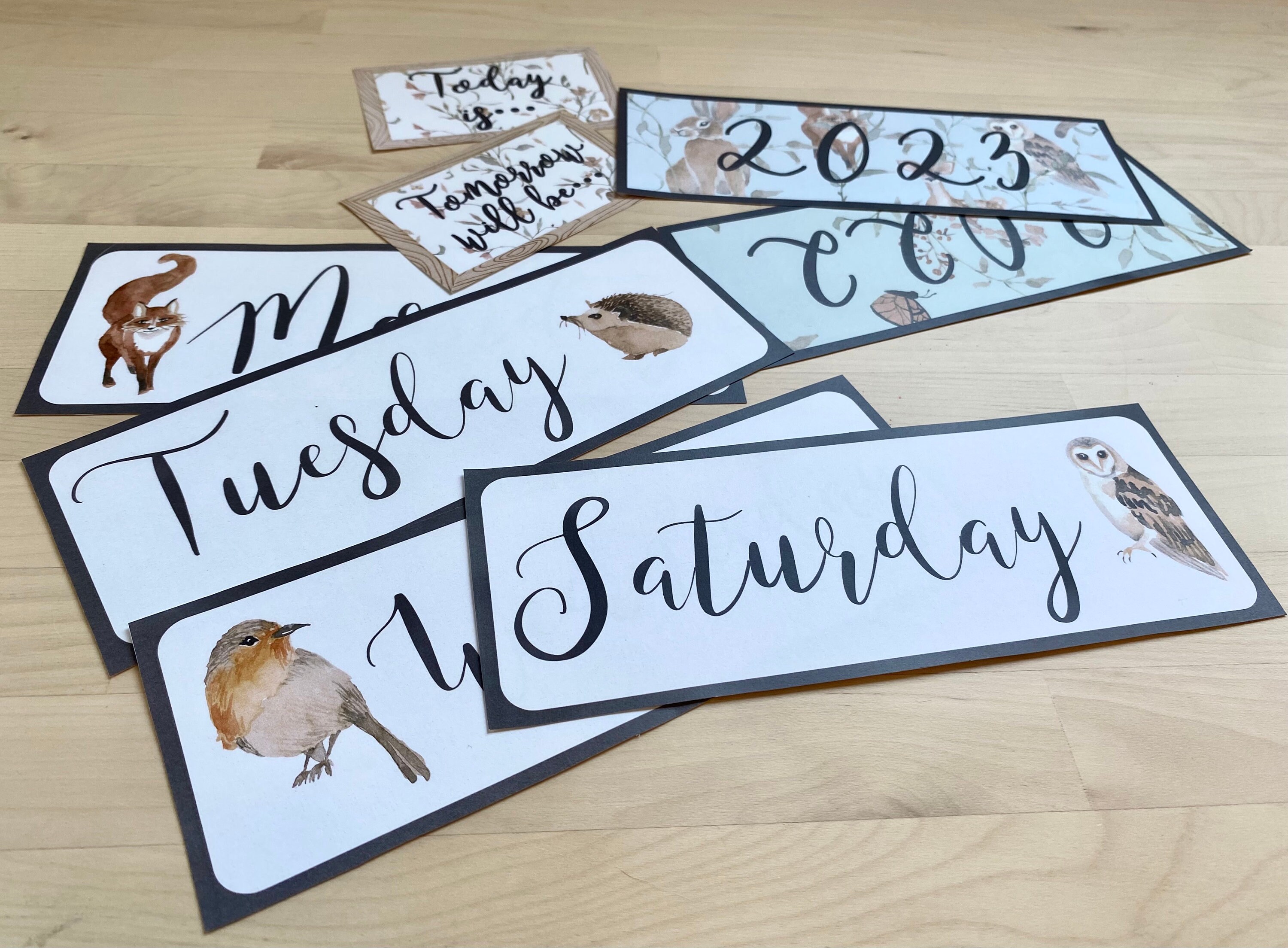 Calendar | Elementary Classroom Decor Bundle | Boho Woodland Theme ...
