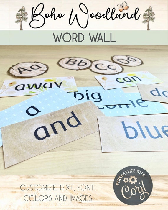 Word Wall Elementary Classroom Decor Bundle Boho Woodland - Etsy