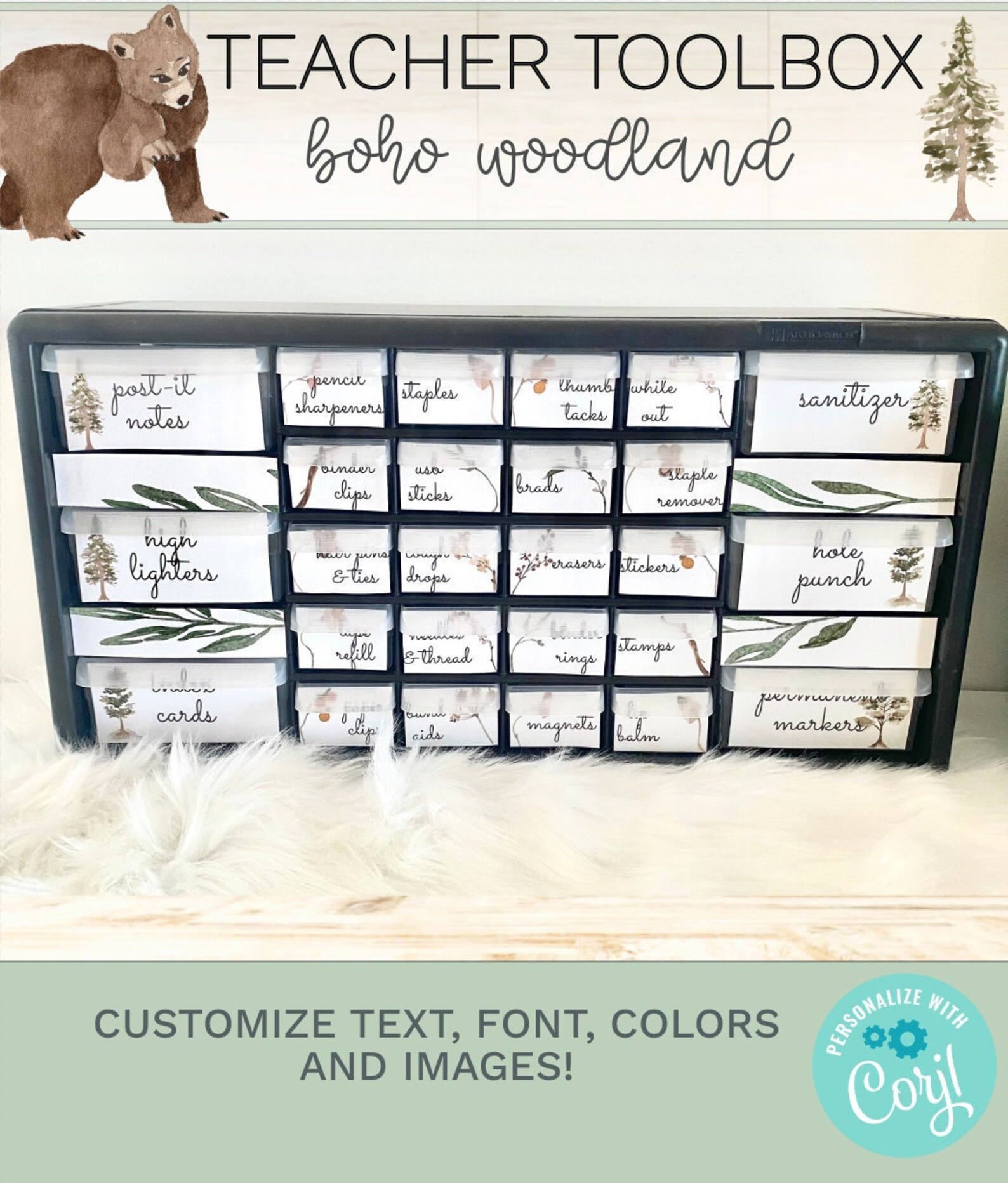 Teacher Toolbox Labels Elementary Classroom Decor Boho - Etsy