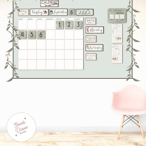 Calendar Elementary Classroom Decor Bundle Boho Woodland - Etsy