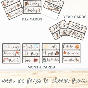 Calendar | Elementary Classroom Decor Bundle | Boho Woodland Theme ...