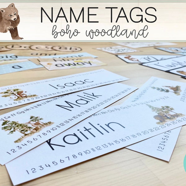 Woodland Tags - Etsy