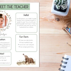 Meet the Teacher Template Printable | Elementary Classroom Decor Bundle ...