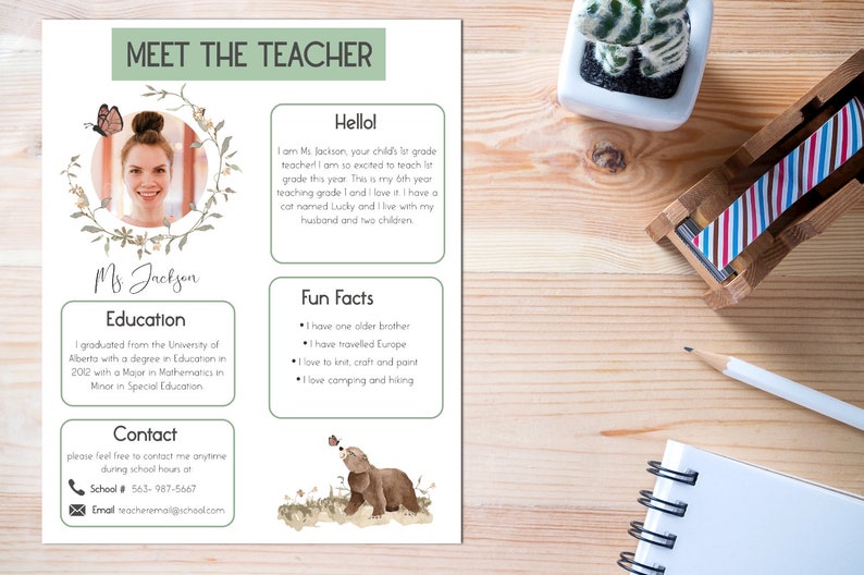 Meet the Teacher Template Printable | Elementary Classroom Decor Bundle ...