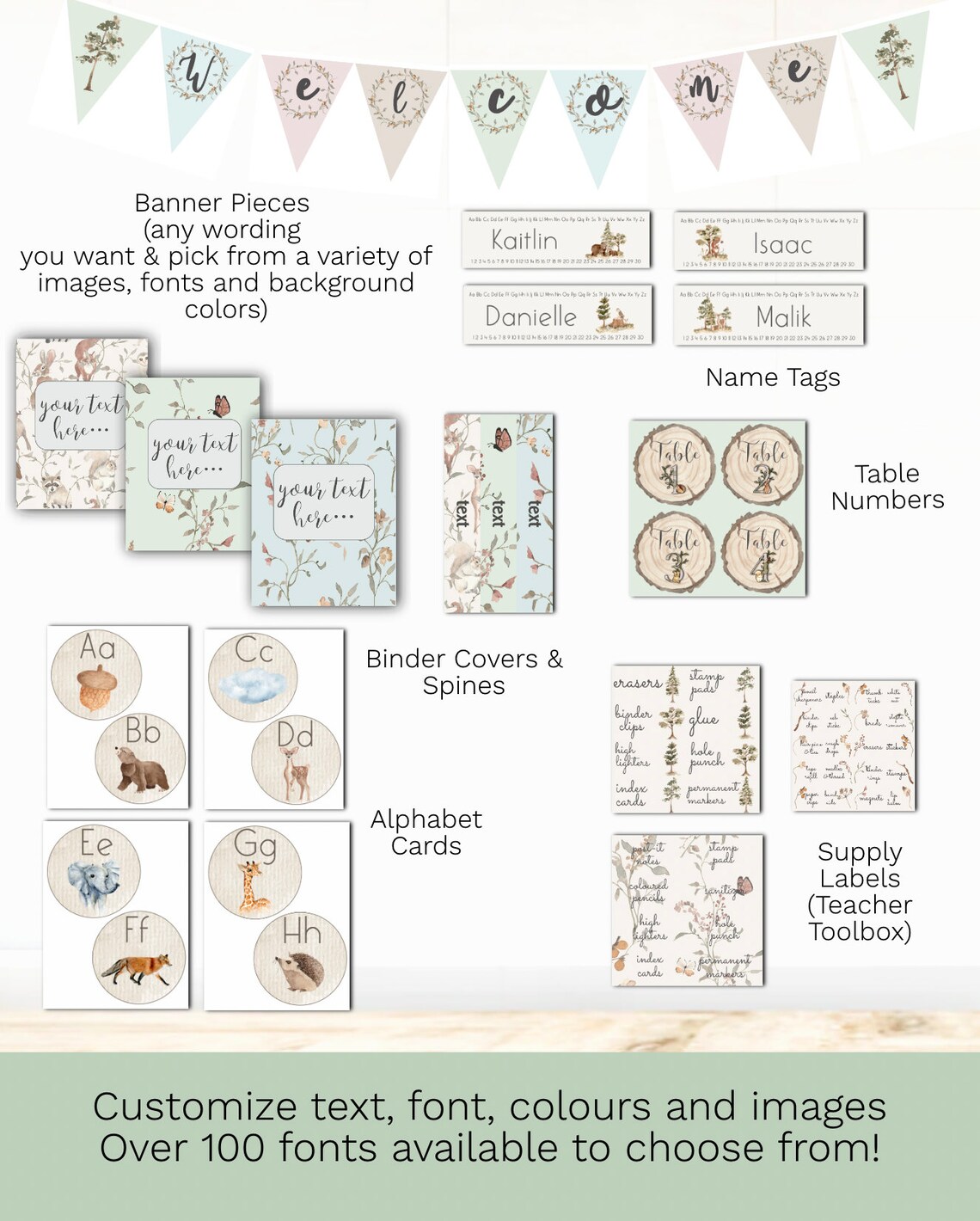 Classroom Decor Bundle | Elementary Decor Package | Boho Woodland Theme ...