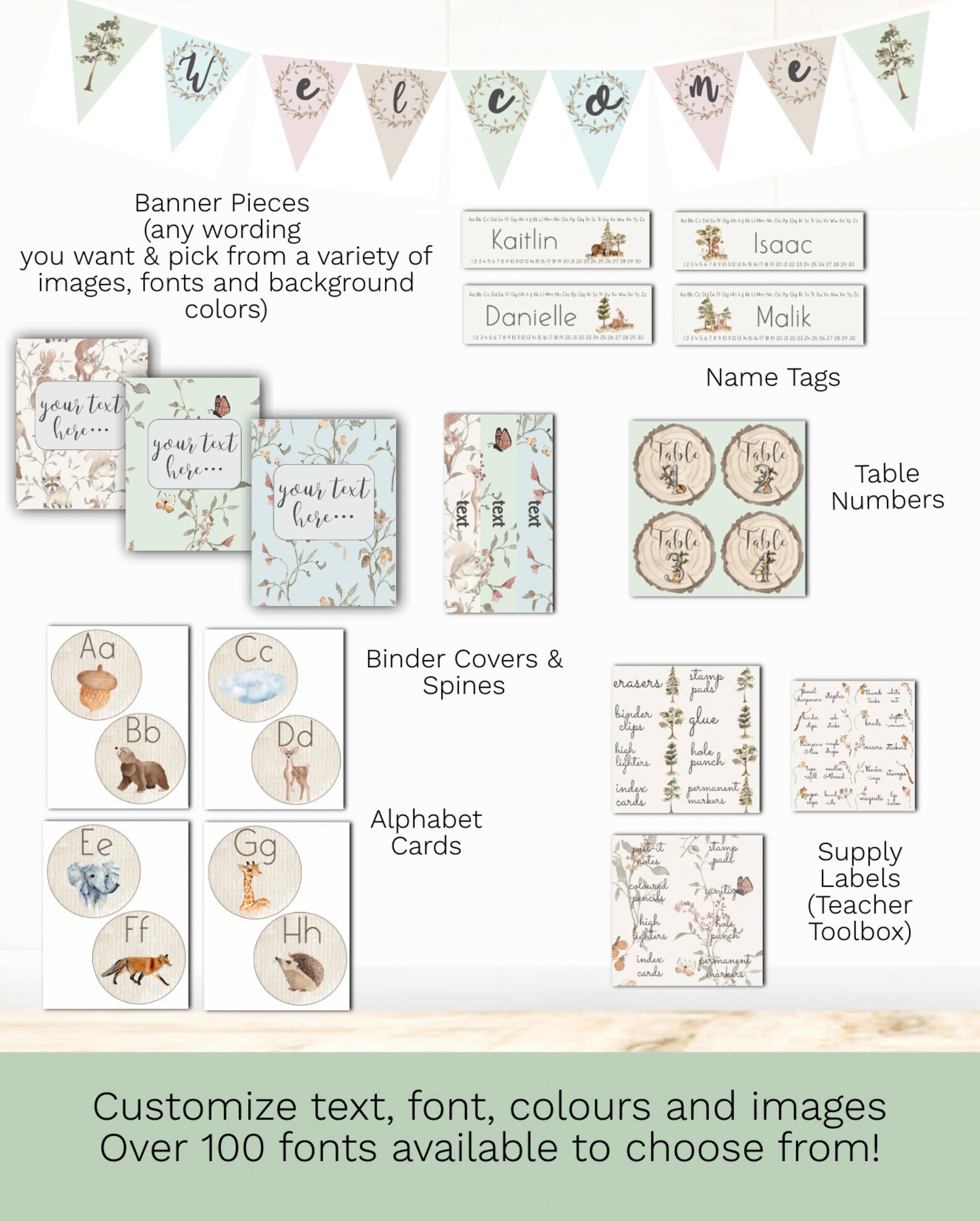 Classroom Decor Bundle | Elementary Decor Package | Boho Woodland Theme ...