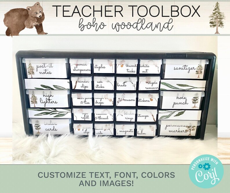 Teacher Toolbox Labels Elementary Classroom Decor Boho - Etsy