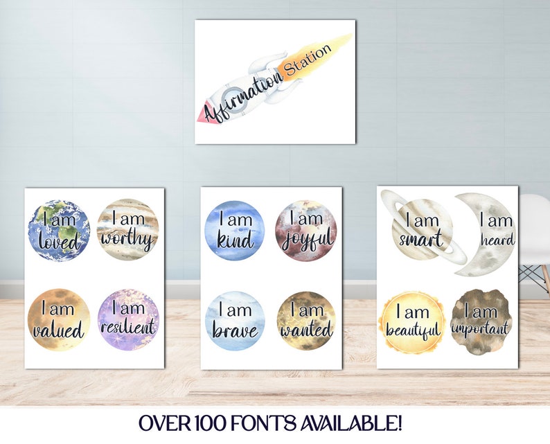 Affirmation Station | Elementary Classroom Decor Bundle | Space Theme ...