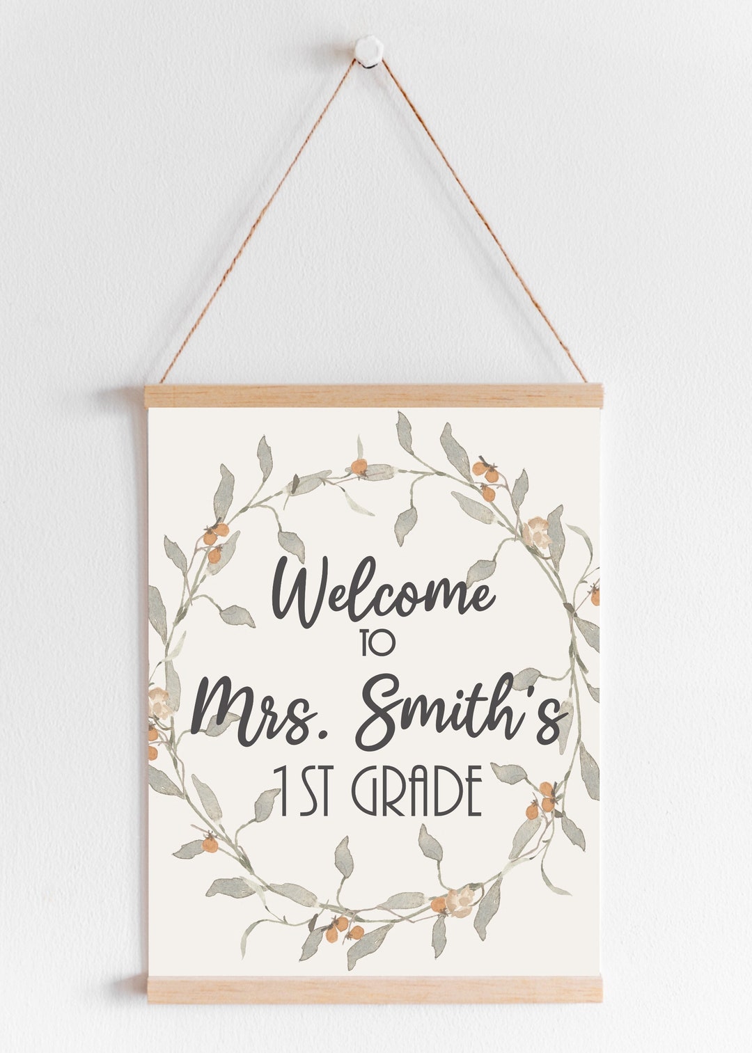 Teacher Door Welcome Sign Boho Woodland Theme Classroom Decor ...