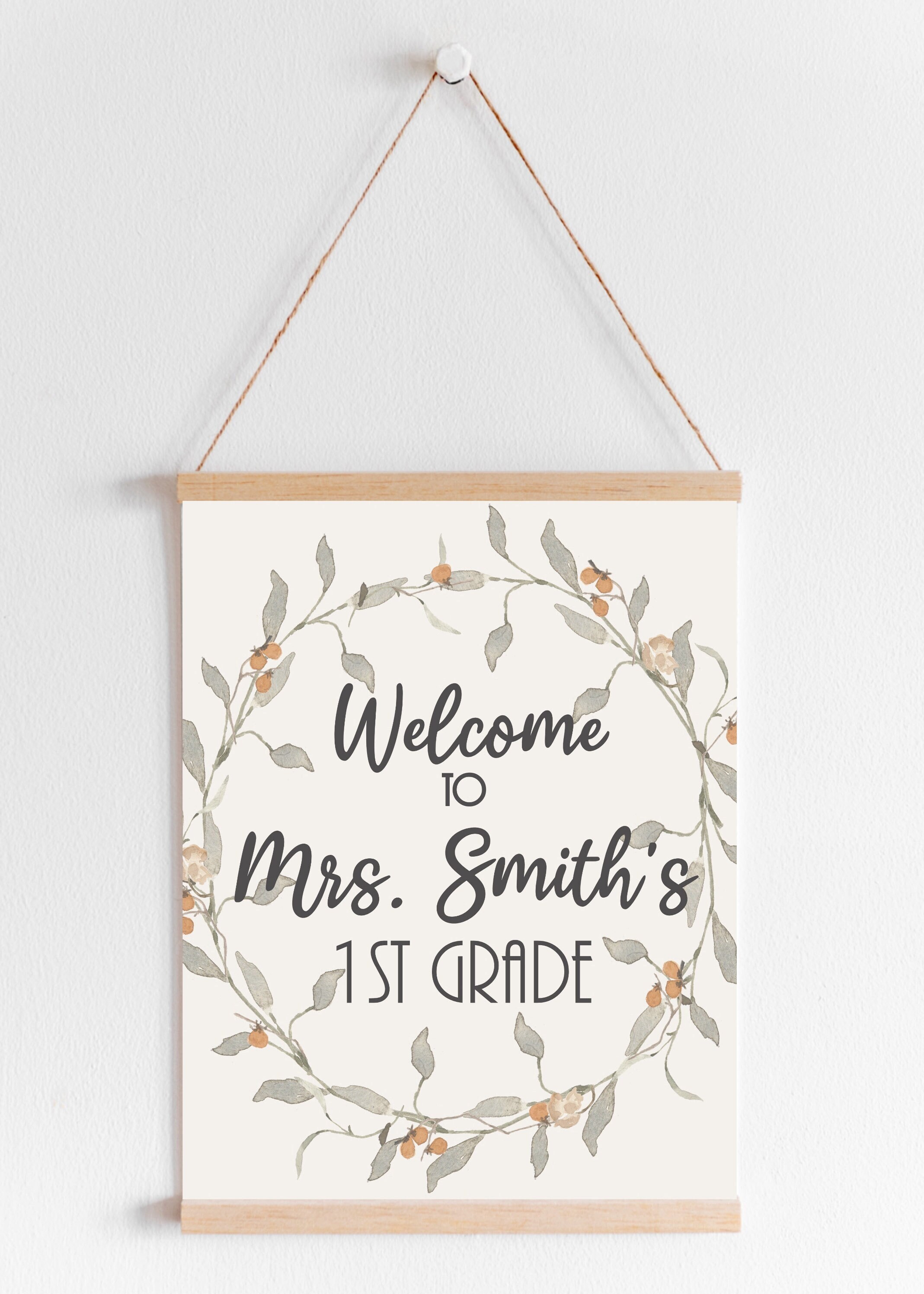 Teacher Door Welcome Sign Boho Woodland Theme Classroom Decor ...