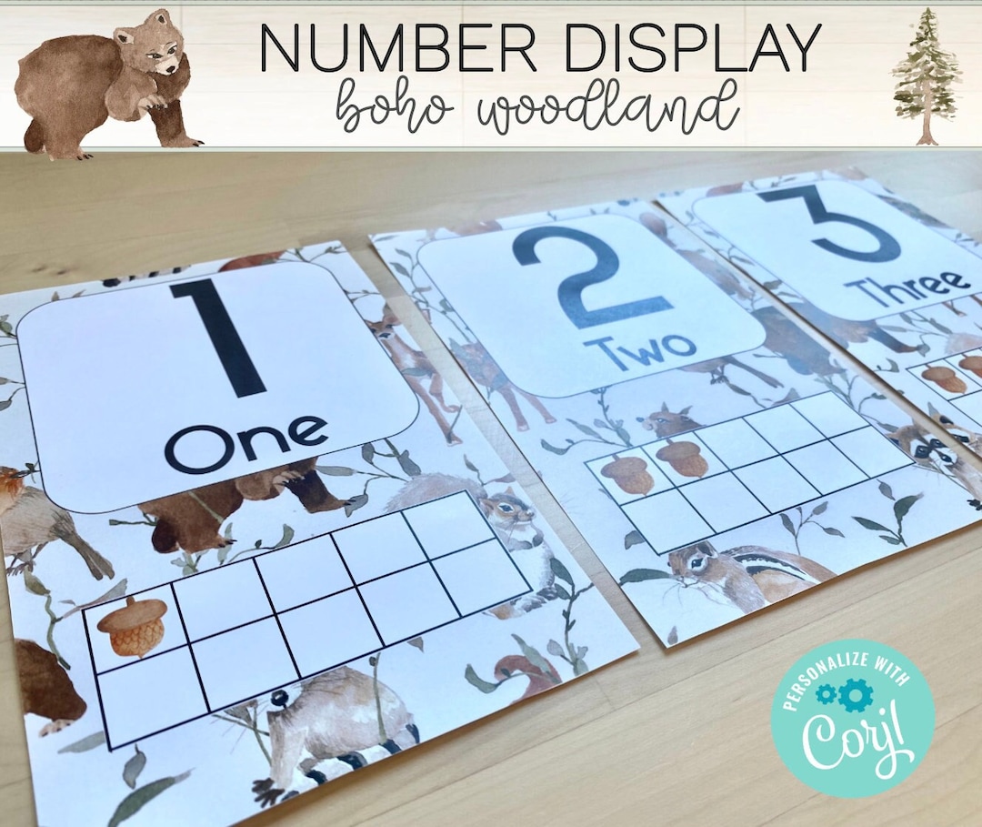 Number Display Cards | Elementary Classroom Decor Bundle | Boho ...