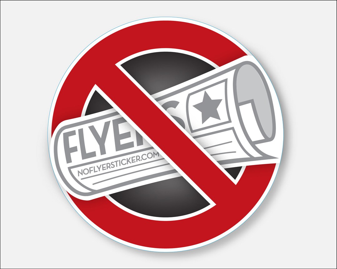 No Flyers Sticker - 3" Dia. - Etsy